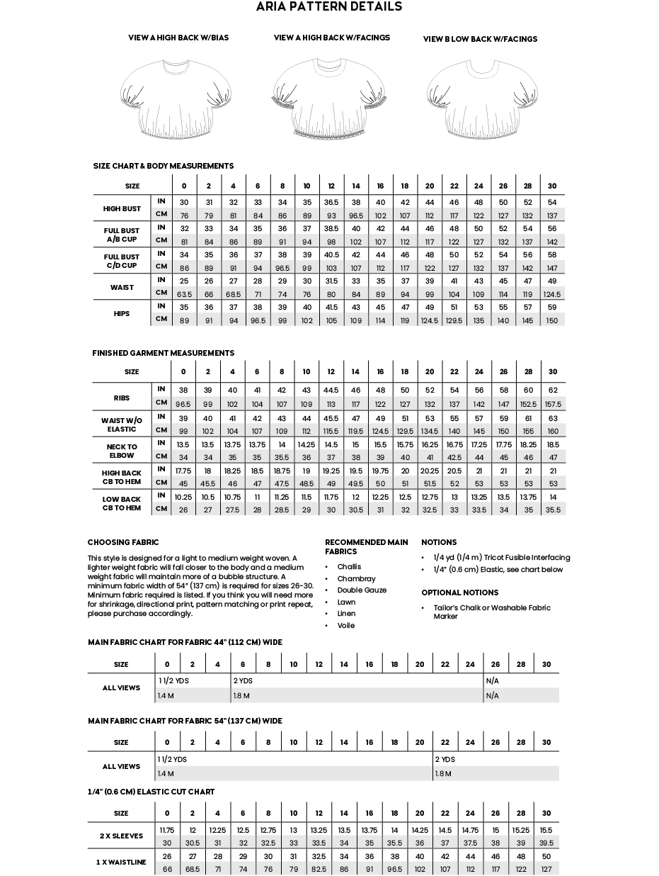 CHALK AND NOTCH • Aria Top Sewing Pattern – The Draper's Daughter
