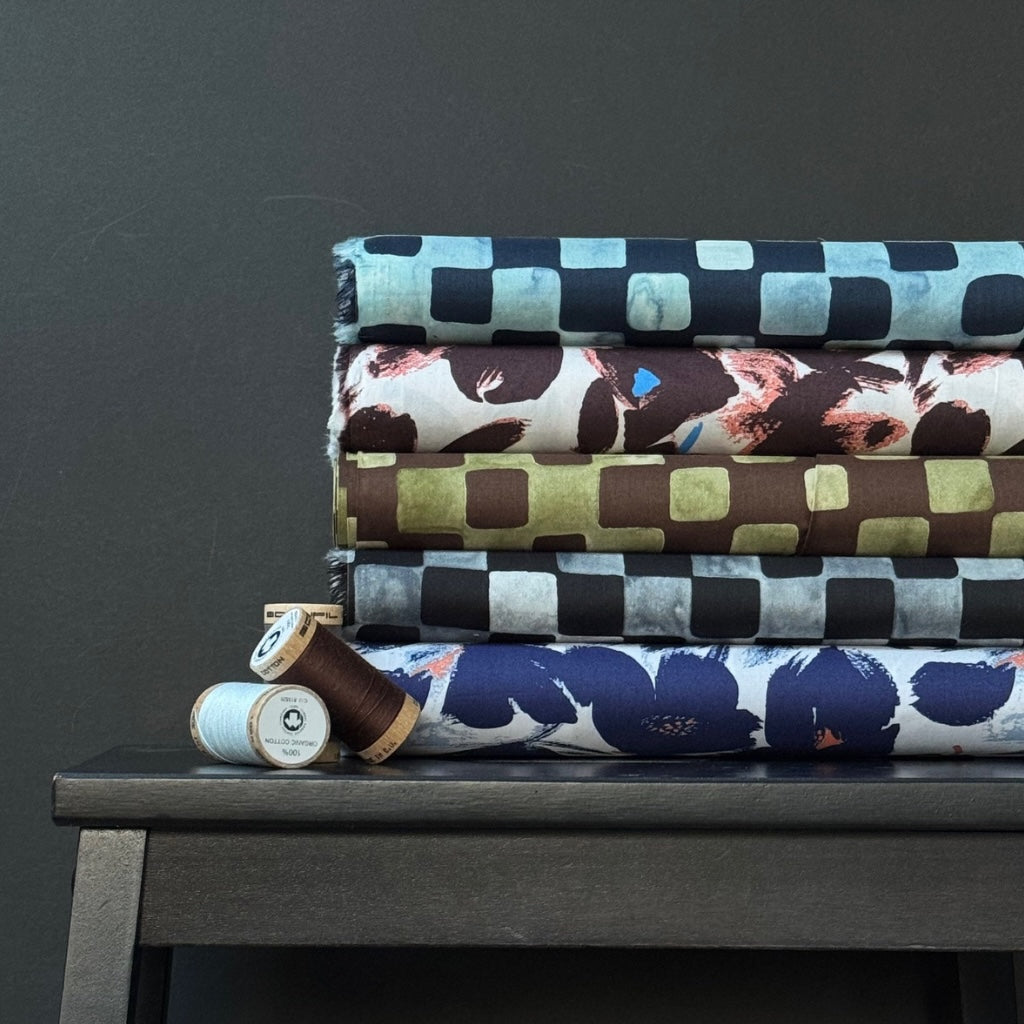 HOKKOH • Organic Checks Cotton Fabric • Black and Grey – The Draper's ...