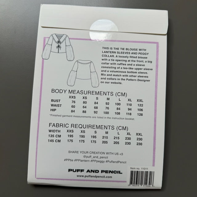 PUFF AND PENCIL • Tie Front Blouse, Lantern Sleeve & Collar Sewing ...
